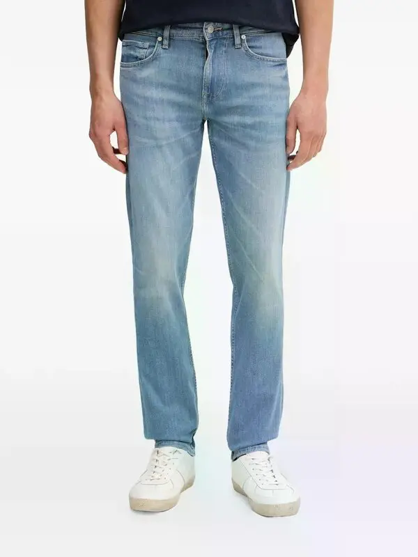 Guess Logo Patch Denim Jeans - Blue