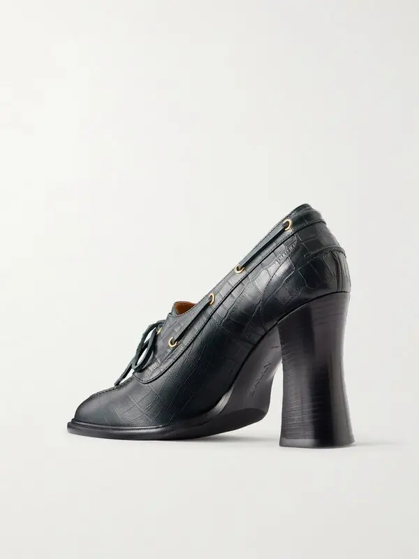 Bally Saule Croc-effect Leather Pumps