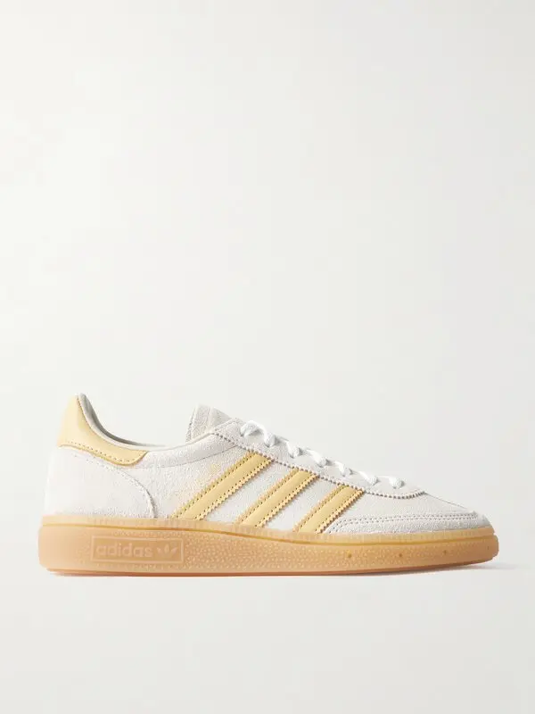 ADIDAS ORIGINALS Handball Spezial Leather-trimmed Suede Sneakers - Neutrals
