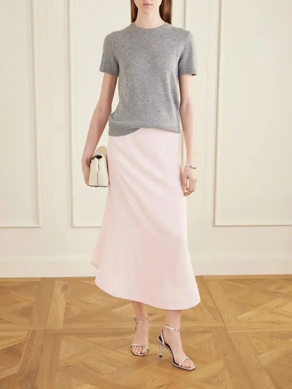 Stella McCartney Silk-crepe Midi Skirt - Pink