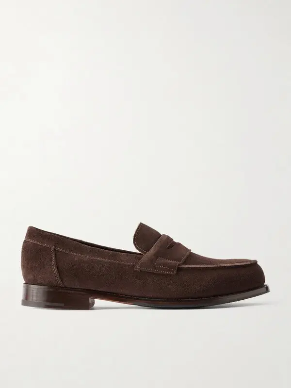 Grenson Epsom Suede Penny Loafers