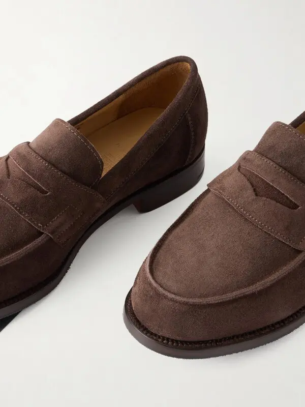 Grenson Epsom Suede Penny Loafers