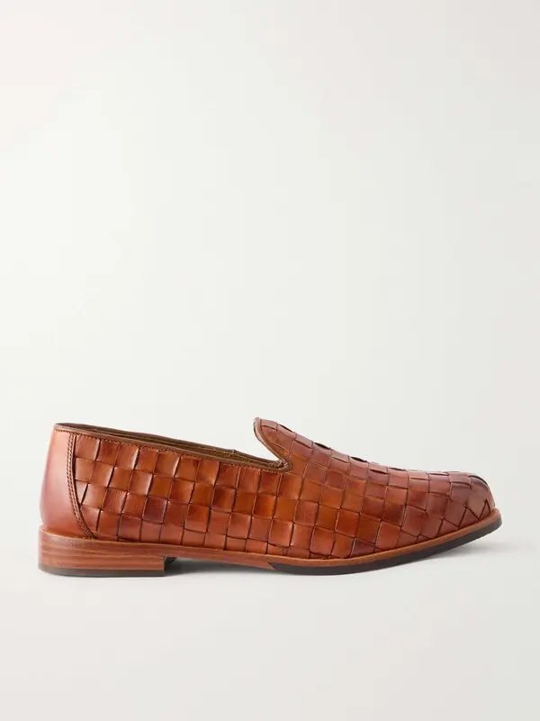 Grenson Sterling Woven Leather Loafers
