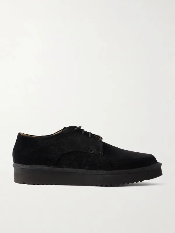 Grenson Byron Webbing-trimmed Suede Derby Shoes