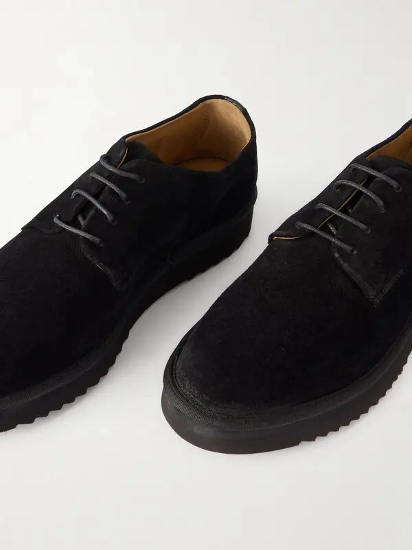Grenson Byron Webbing-trimmed Suede Derby Shoes