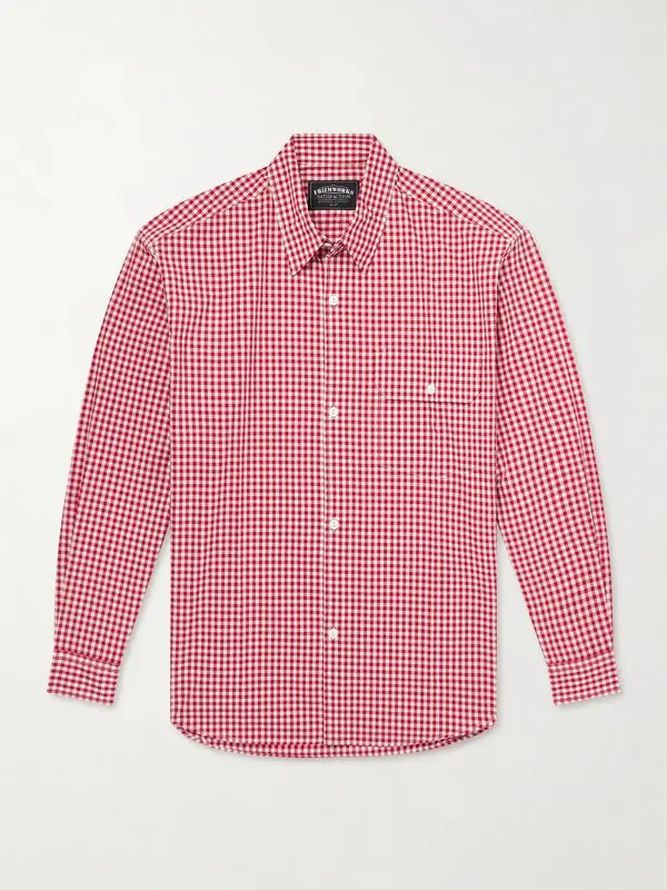 FRIZMWORKS Ease Gingham Cotton Shirt - Red