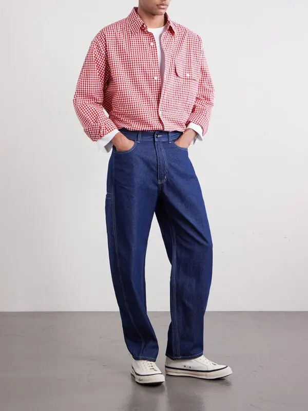 FRIZMWORKS Ease Gingham Cotton Shirt - Red