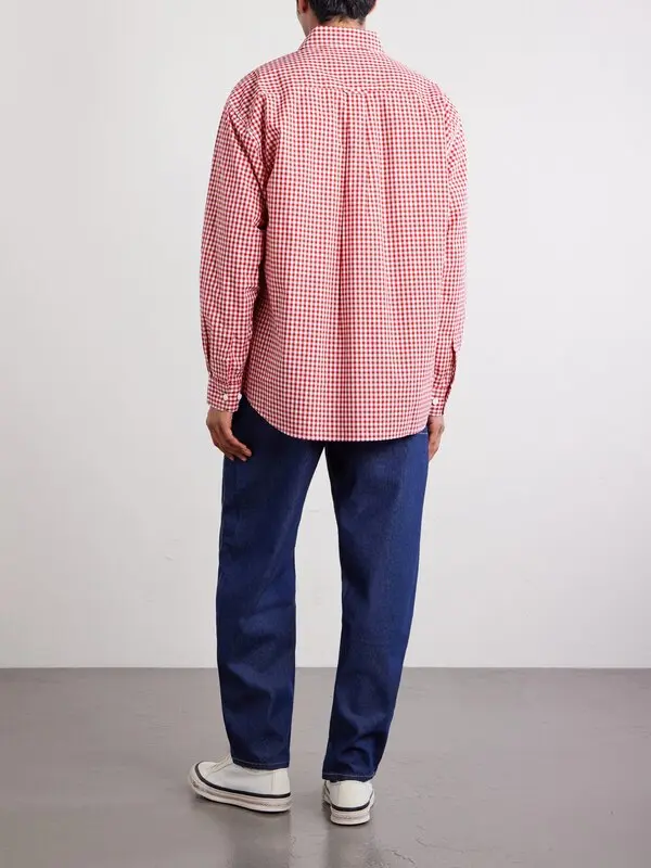 FRIZMWORKS Ease Gingham Cotton Shirt - Red