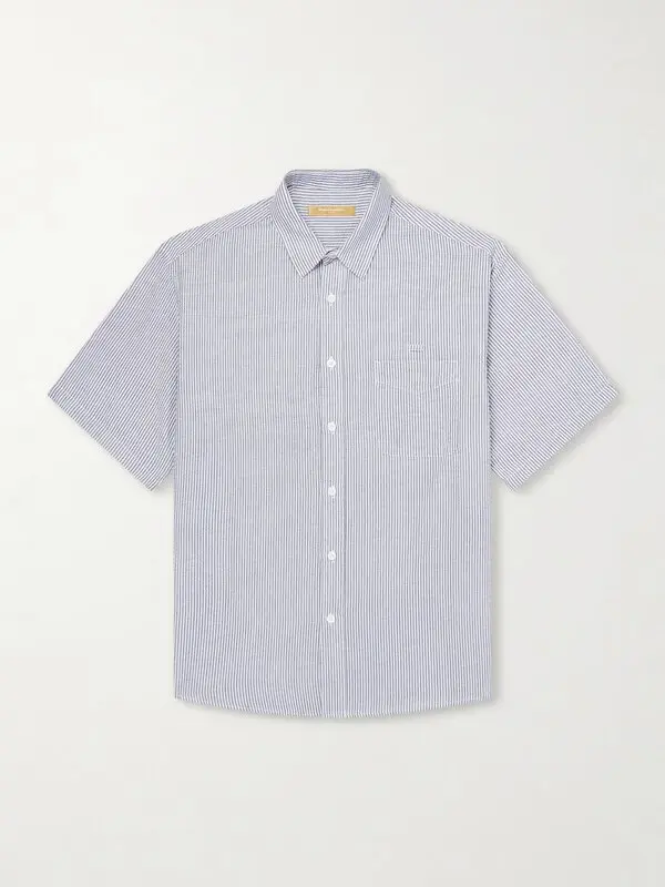 FRIZMWORKS Striped Cotton-blend Seersucker Shirt