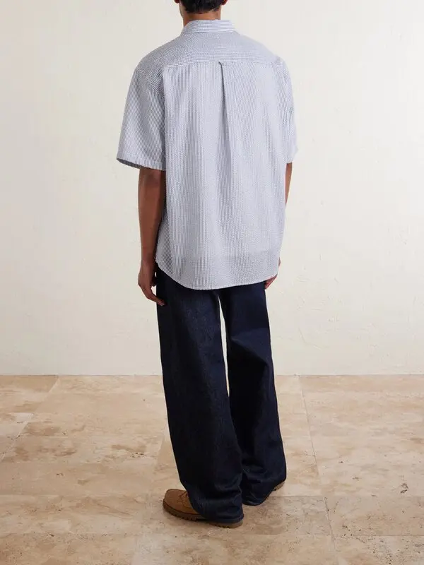 FRIZMWORKS Striped Cotton-blend Seersucker Shirt