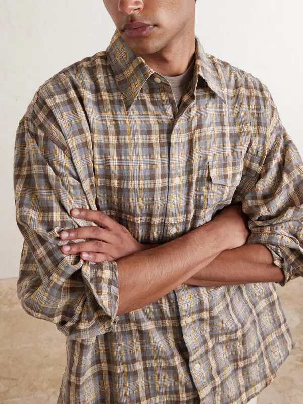 FRIZMWORKS Checked Woven Shirt - Brown