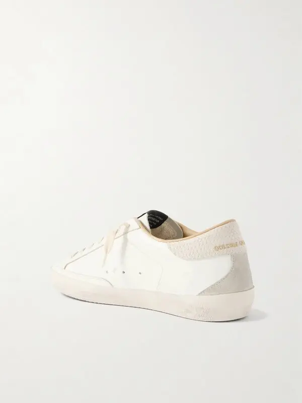 GOLDEN GOOSE Super-star Distressed Leather Sneakers - White