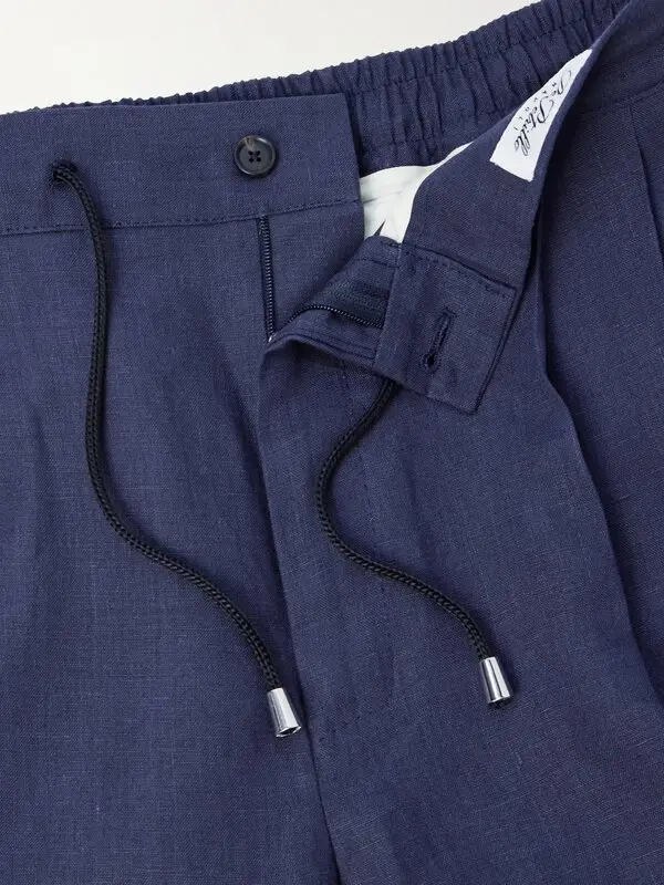 DE PETRILLO Straight-leg Pleated Linen Trousers