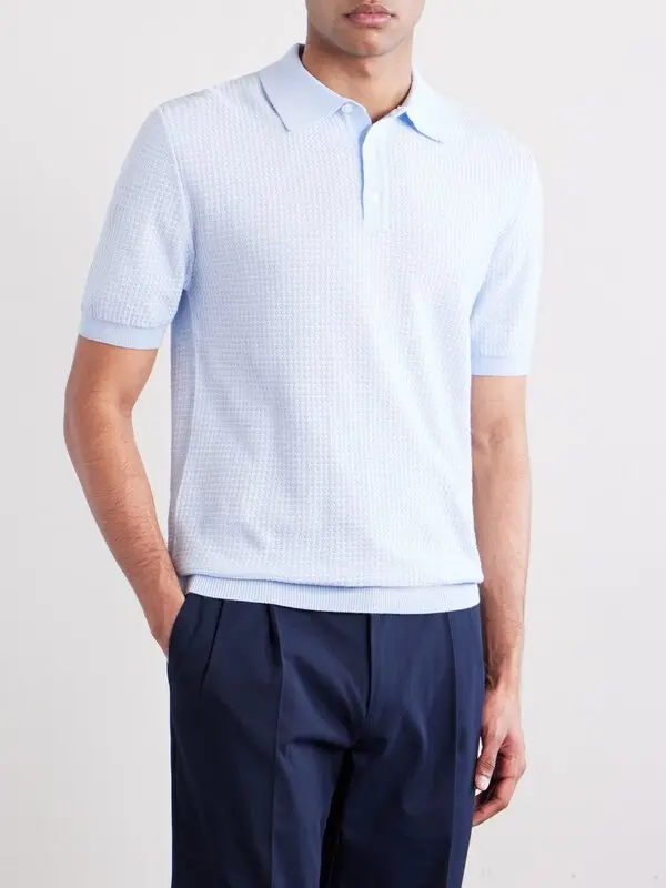 DE PETRILLO Cotton-jacquard Polo Shirt