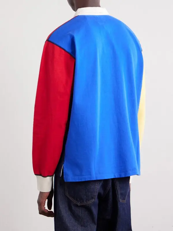 DRAKE'S Colour-block Cotton-jersey Rugby Shirt - Multi