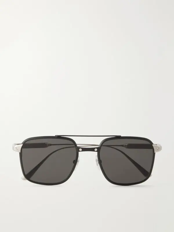 CARTIER Squared-frame Sunglasses - Silver