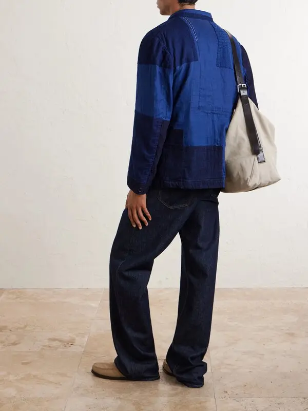 Blue Blue Japan Nenrin Indigo-dyed Patchwork Linen Blazer