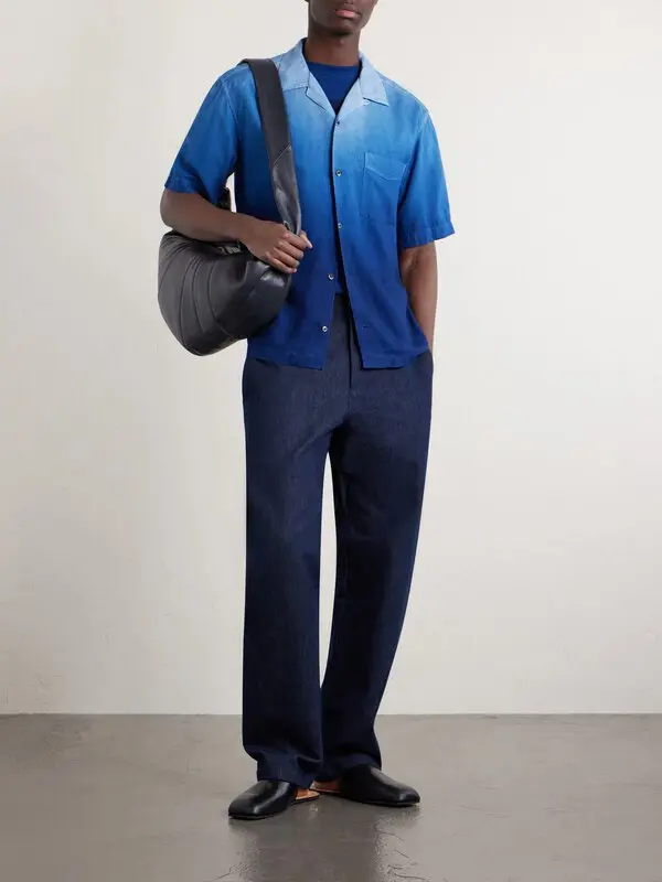 Blue Blue Japan Camp-collar Dégradé Woven Shirt