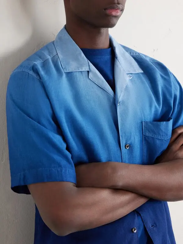 Blue Blue Japan Camp-collar Dégradé Woven Shirt