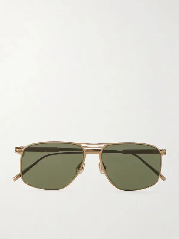 Brunello Cucinelli Aviator-style Titanium Sunglasses - Gold