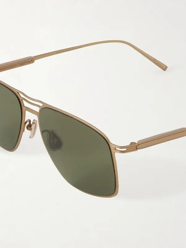 Brunello Cucinelli Aviator-style Titanium Sunglasses - Gold