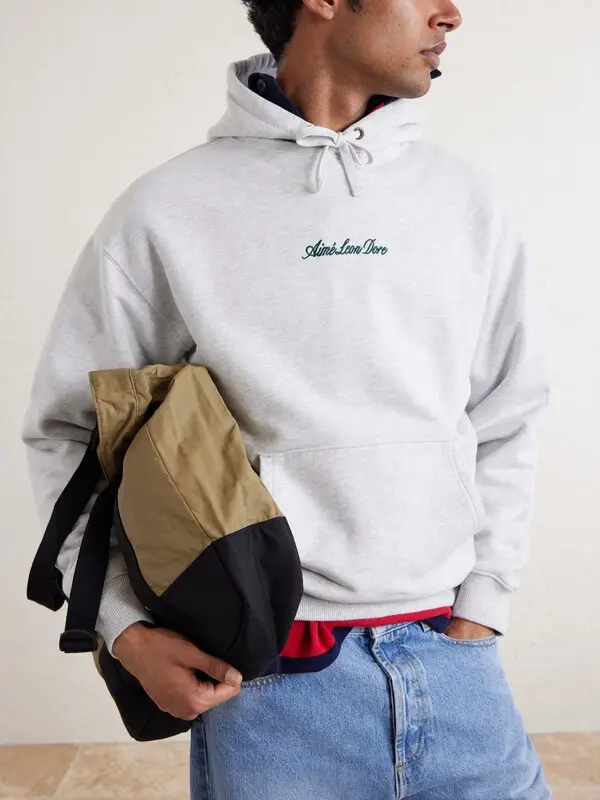 Aimé Leon Dore Logo-embroidered Cotton-jersey Hoodie