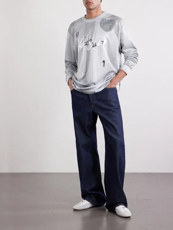 Acne Studios Erwin Logo-detailed Jersey Long-sleeve T-shirt - Gray