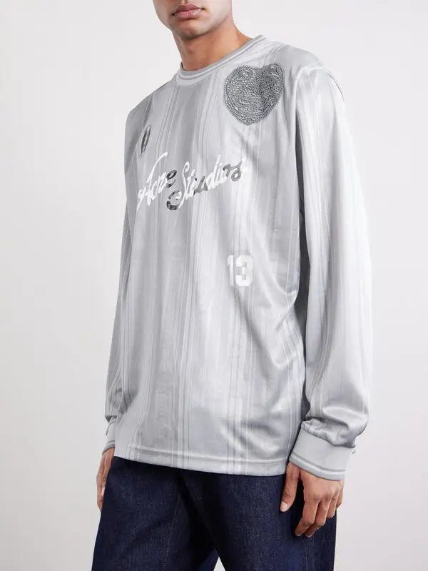 Acne Studios Erwin Logo-detailed Jersey Long-sleeve T-shirt - Gray