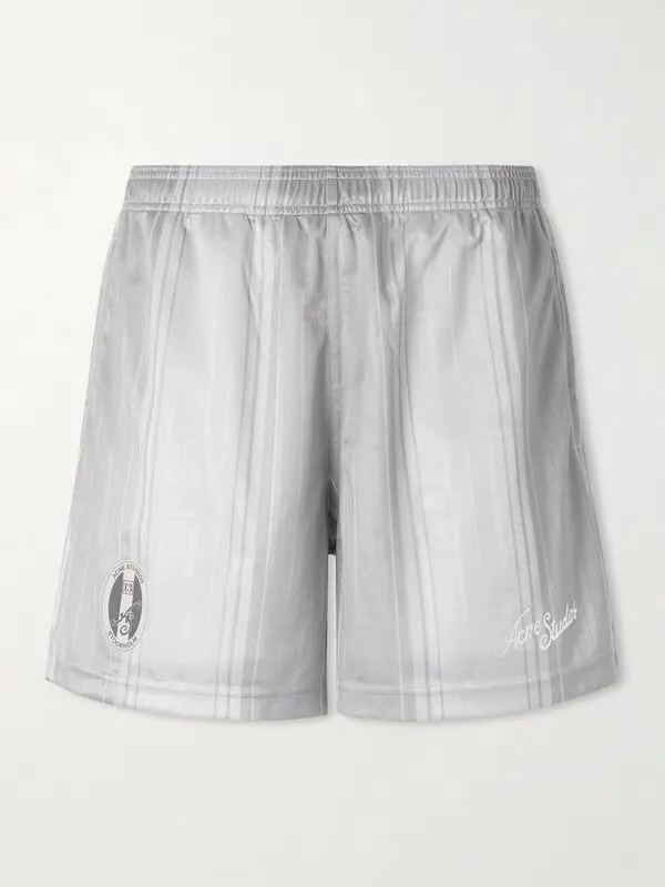 Acne Studios Ronso Sport Straight-leg Logo-print Jersey Shorts - Gray