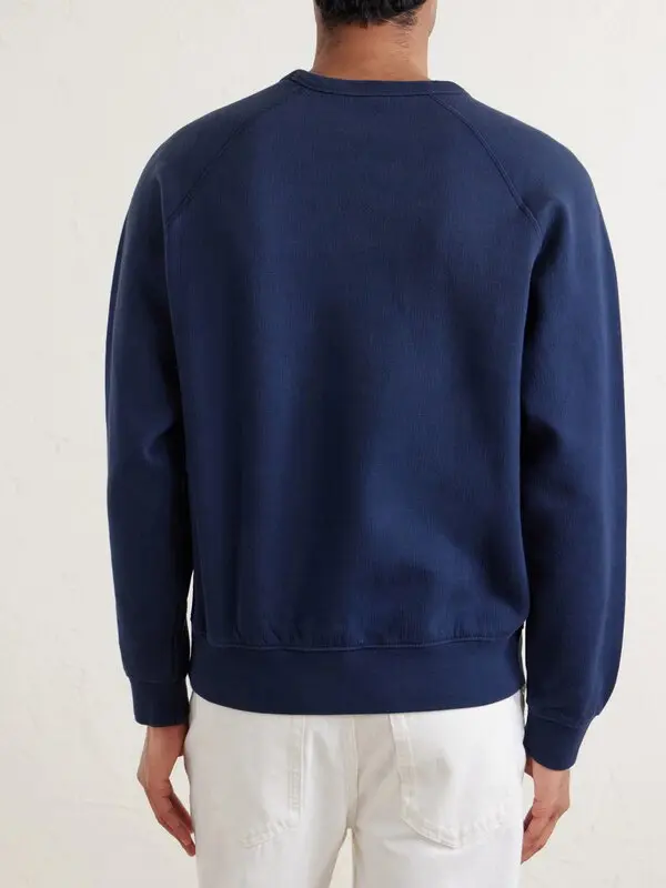 Aimé Leon Dore Logo-print Cotton-blend Jersey Sweatshirt - Blue