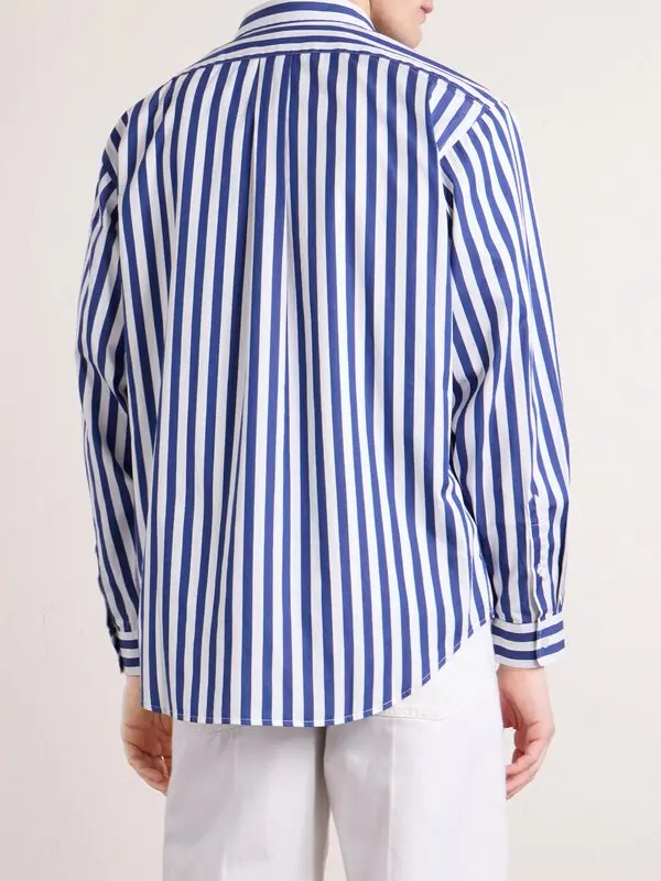Aimé Leon Dore Oversized Logo-embroidered Striped Cotton Shirt