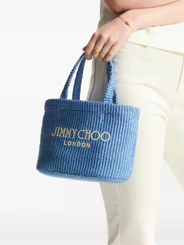 JIMMY CHOO Beach East-west Woven Mini Bag - Blue