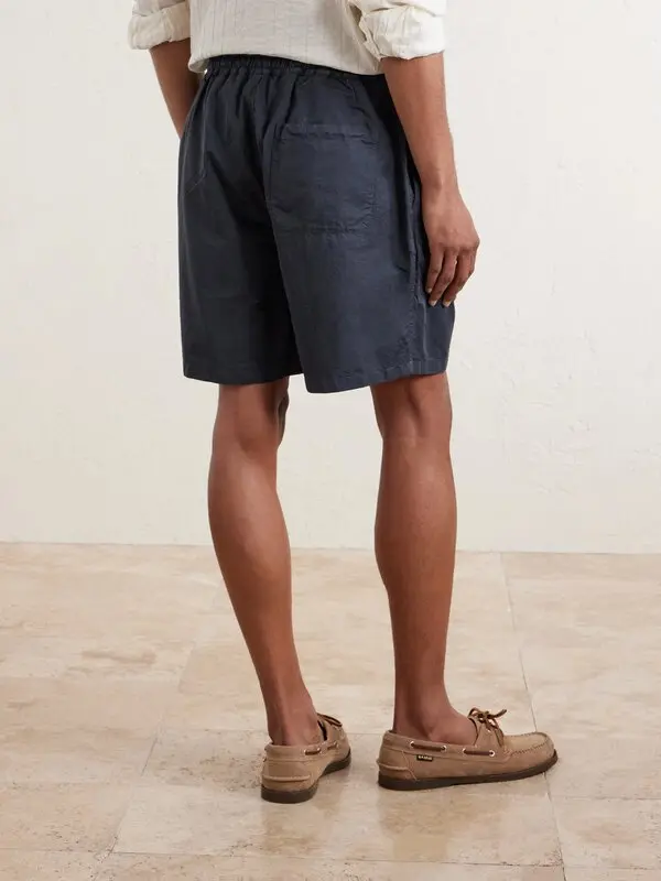A KIND OF GUISE Volta Straight-leg Cotton And Linen-blend Drawstring Shorts