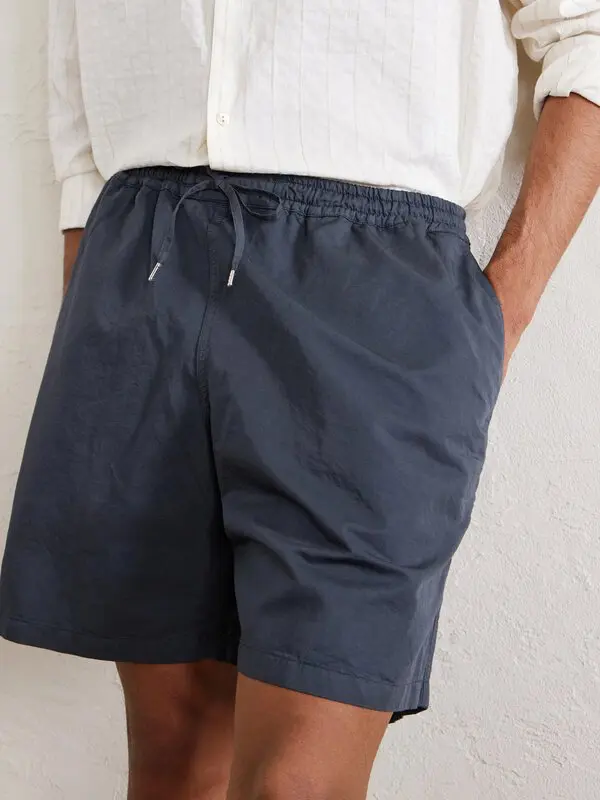 A KIND OF GUISE Volta Straight-leg Cotton And Linen-blend Drawstring Shorts