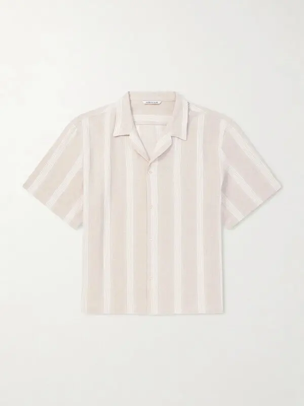 A KIND OF GUISE Samata Striped Cotton And Linen-blend Shirt - Neutrals