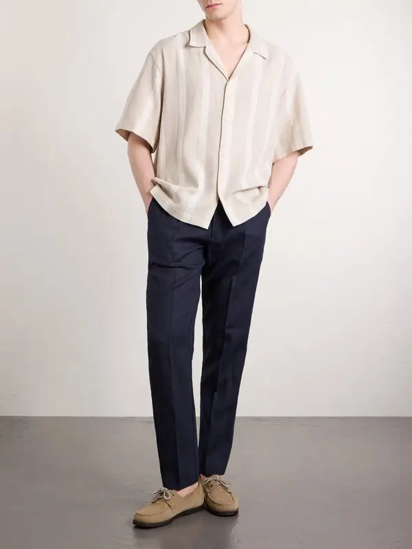 A KIND OF GUISE Samata Striped Cotton And Linen-blend Shirt - Neutrals