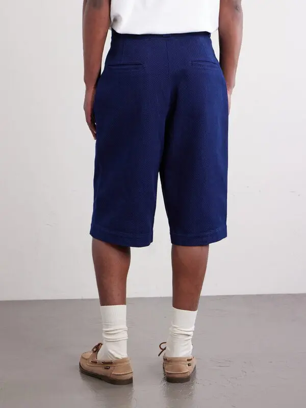 Blue Blue Japan Wide-leg Sashiko Cotton Shorts