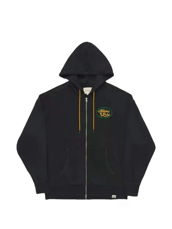 NICHOLAS DALEY Appliqué Zip-up Hooded Sweatshirt