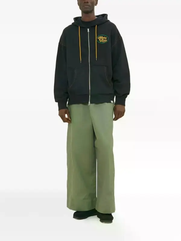 NICHOLAS DALEY Appliqué Zip-up Hooded Sweatshirt