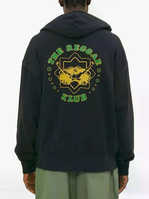 NICHOLAS DALEY Appliqué Zip-up Hooded Sweatshirt