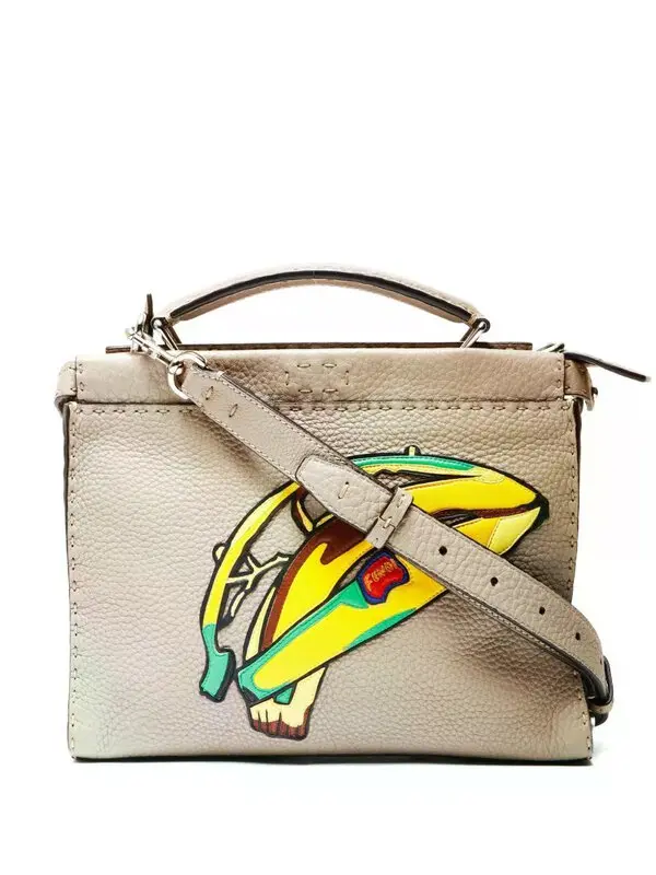 Fendi 2018 Peekaboo Leather Tote Bag