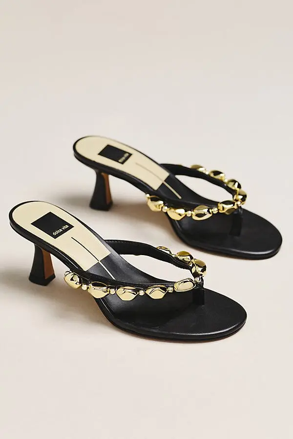 Dolce Vita Daksie Embellished Kitten Heel Sandals
