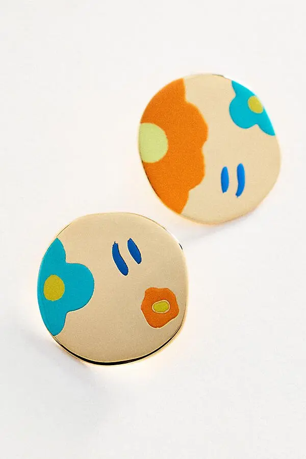 Anthropologie Lele Sadoughi Marisol Button Post Earrings - Gold