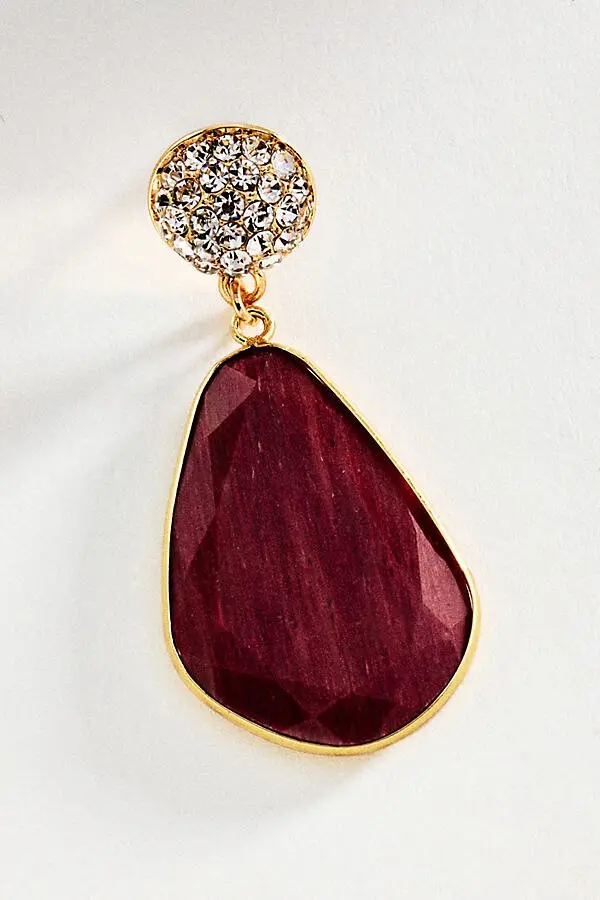 Anthropologie Stone Drop Earrings - Pink