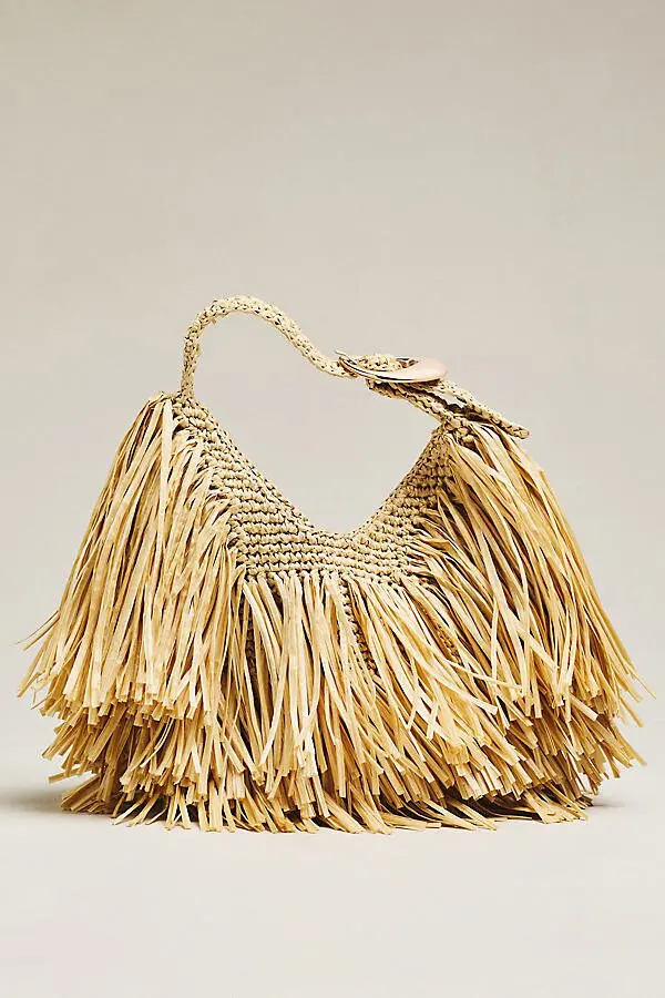 Anthropologie Fringe Hobo Bag