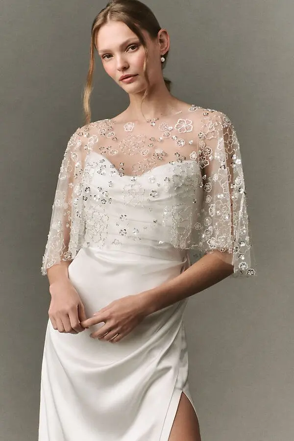 GEISHA DESIGNS Deco Embellished Cape - Ivory