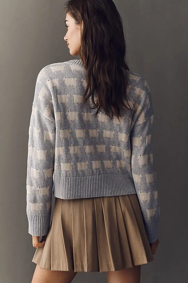 ROWING BLAZERS Diana Cotton Sheep Sweater - Grey