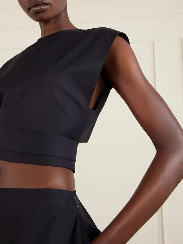 Alaïa Belted Cropped Top - Blue