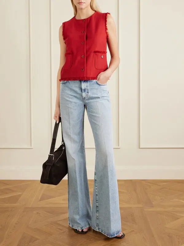 Max Mara Frayed Cotton-twill Vest