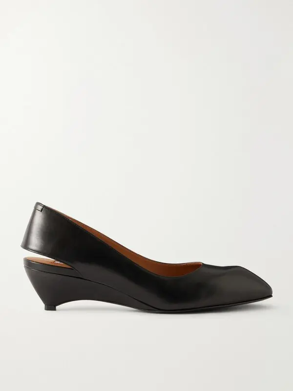 JIL SANDER Leather Slingback Pumps - Black